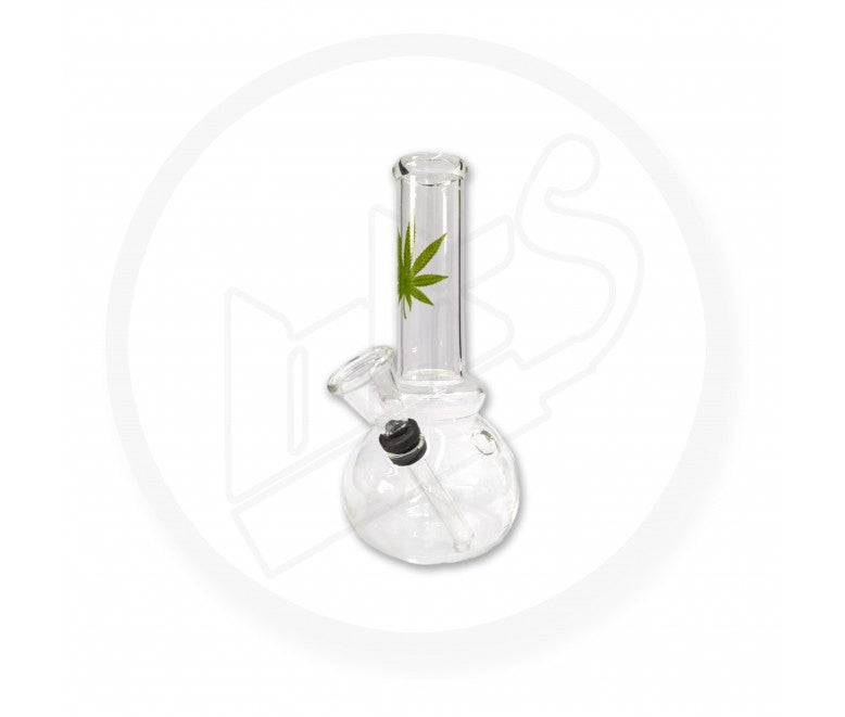Glass Waterpipe 15cm Bubble Leaf Bailiwick Botanicals